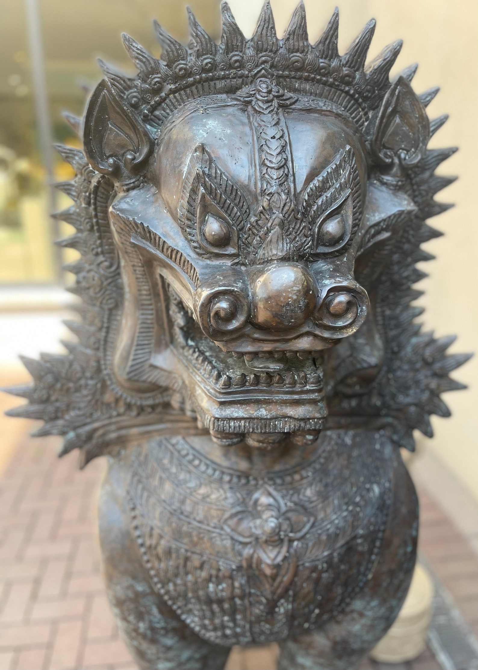 Extra Large Bronze Foo Dog Sculpture Lion Statue Chinese New Year ...