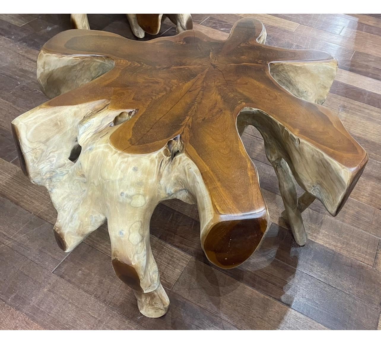 Round Teak Root Coffee Table: Driftwood Accent Furniture - Etsy