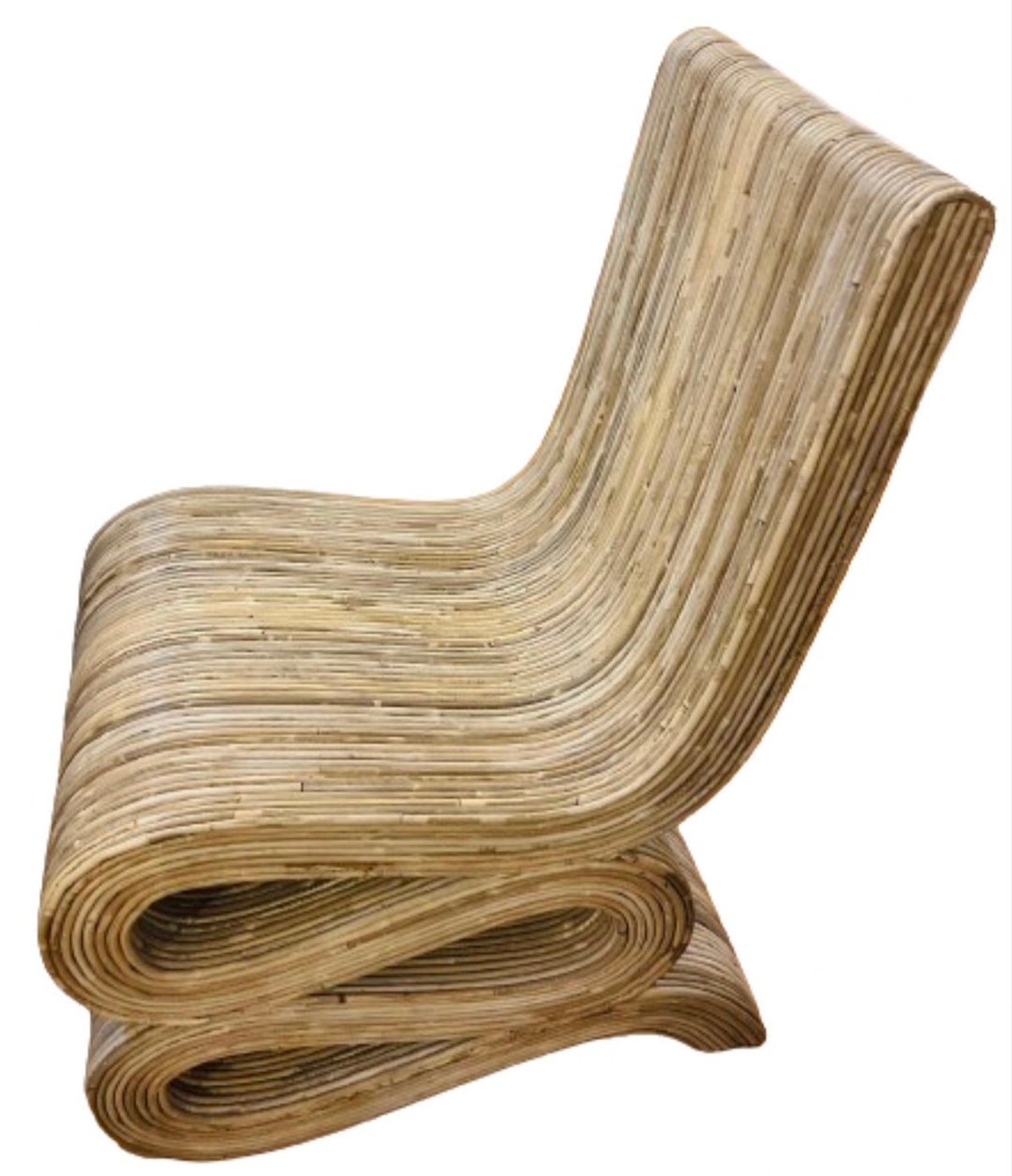 Curved Rattan Accent Chair Ribbon Chair Modern Furniture Rattan ...