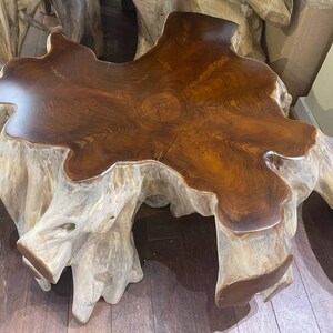 Round Teak Root Coffee Table: Driftwood Accent Furniture - Etsy
