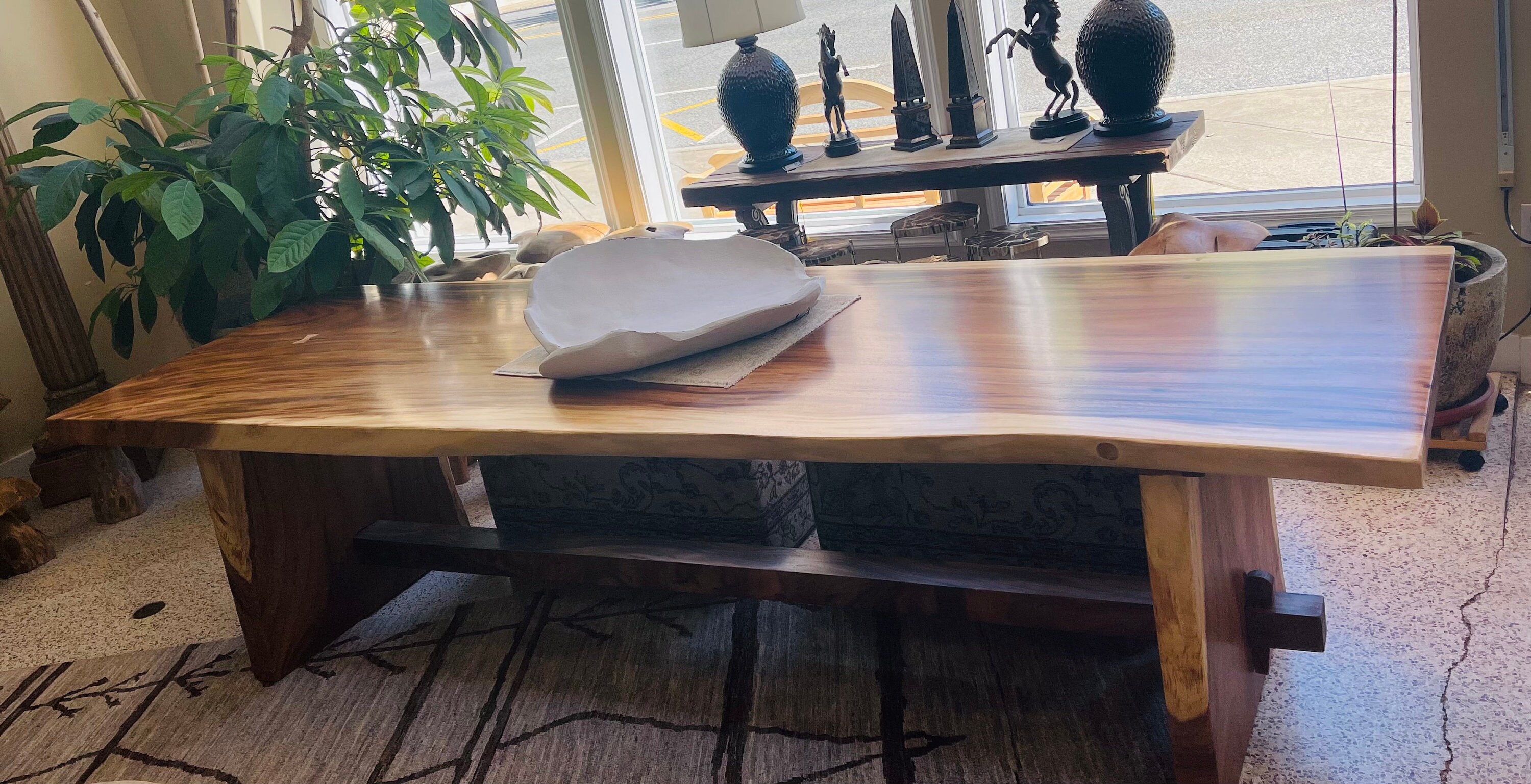 Live Edge Monkey Pod Wood Dining Table Organic East Indian Walnut ...