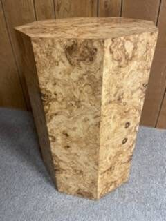 Olive Ash Burl Wood Octagon Pedestal End Table Cube Side Table - Etsy