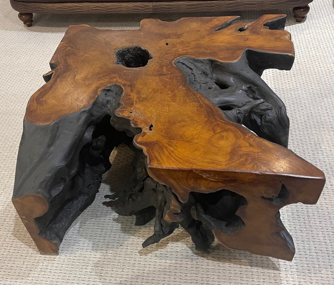 One of a Kind Teak Root Furniture Set Coffee Table Live Edge Teak ...