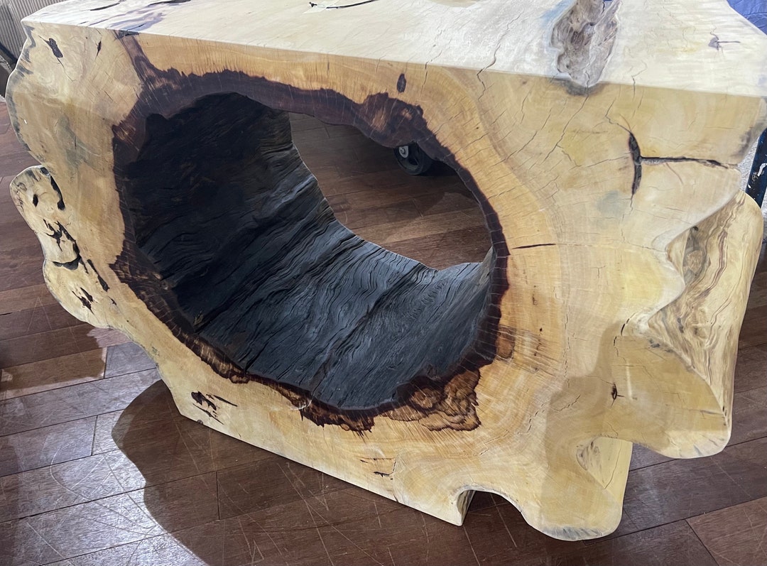 Exotic Spalted Tamarind Wood Console Table Tree Stump Sofa Table ...