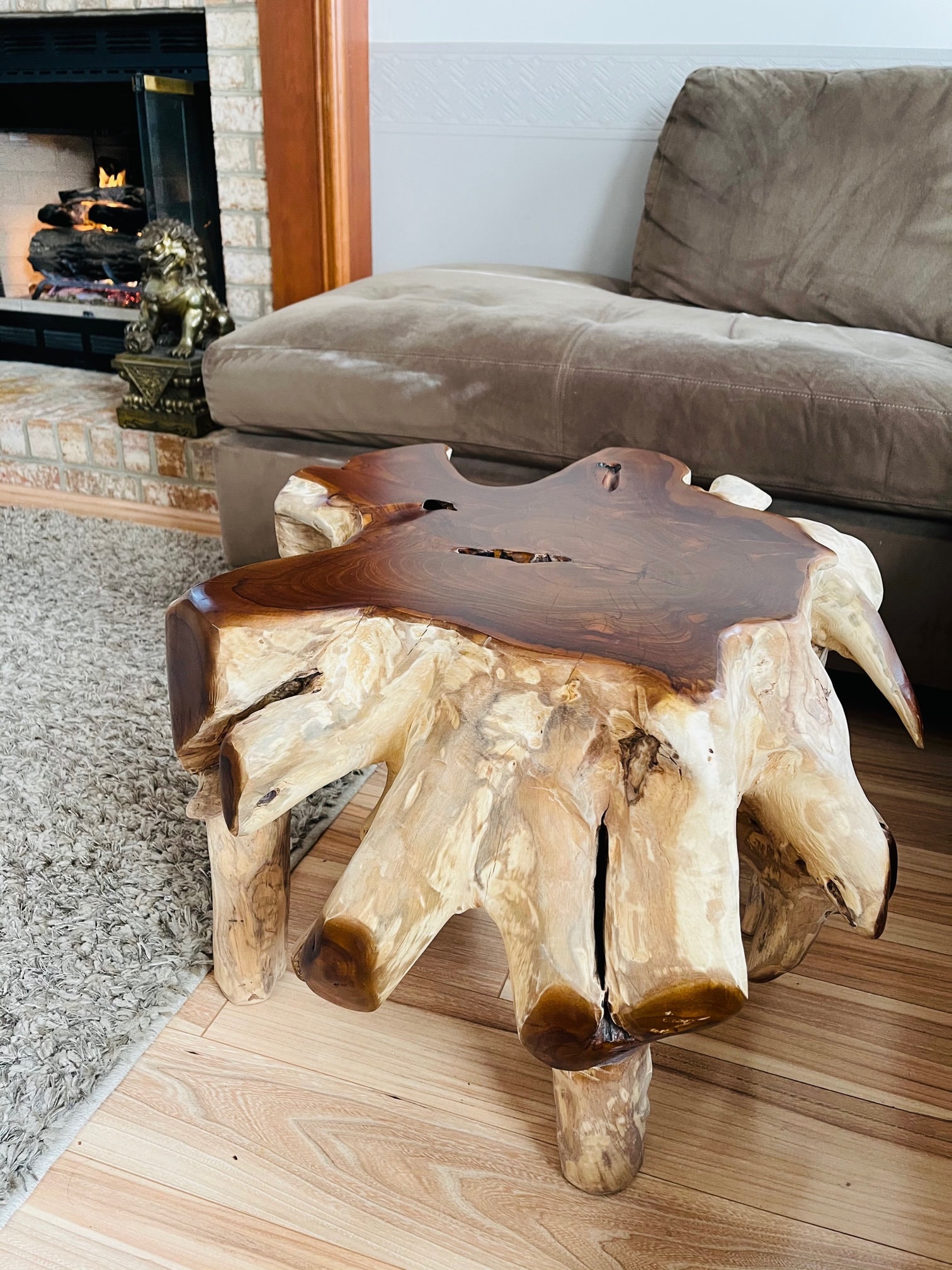 Round Teak Root Coffee Table: Driftwood Accent Furniture - Etsy