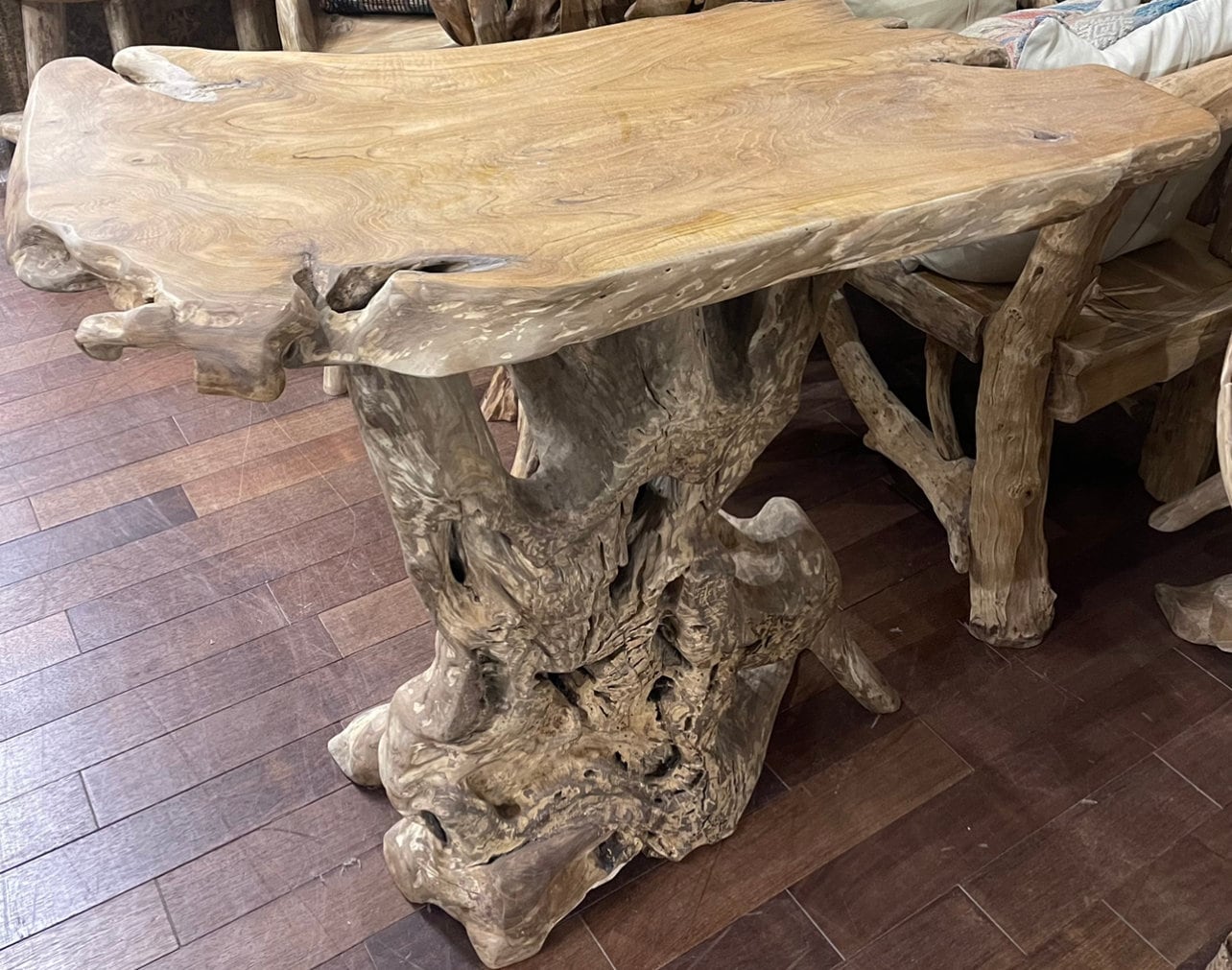 Teak Root Bar Table Bar Stool Set Live Edge Teak Driftwood Organic Furniture - Etsy