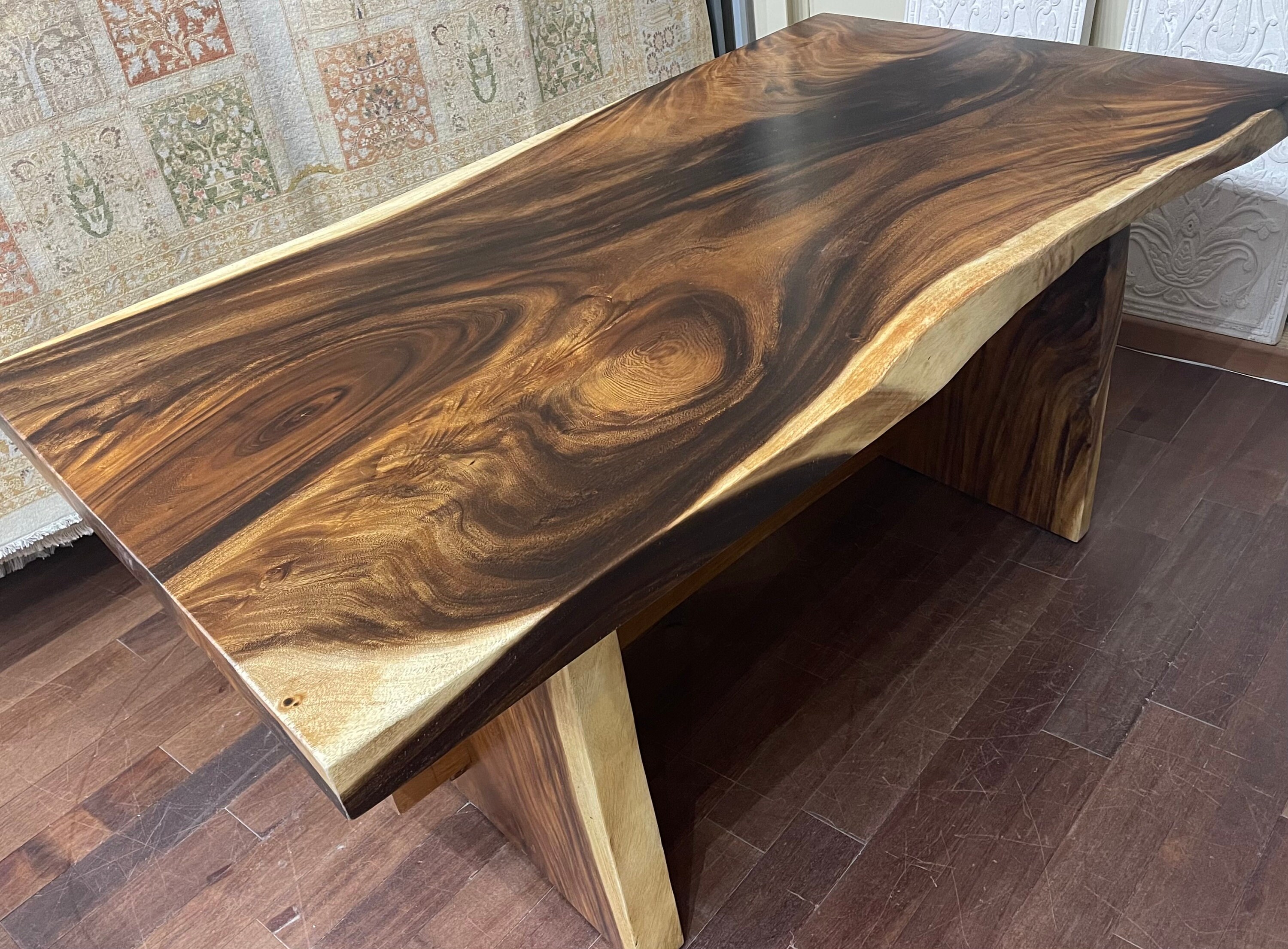 Live Edge Monkey Pod Wood Dining Table Organic East Indian Walnut ...