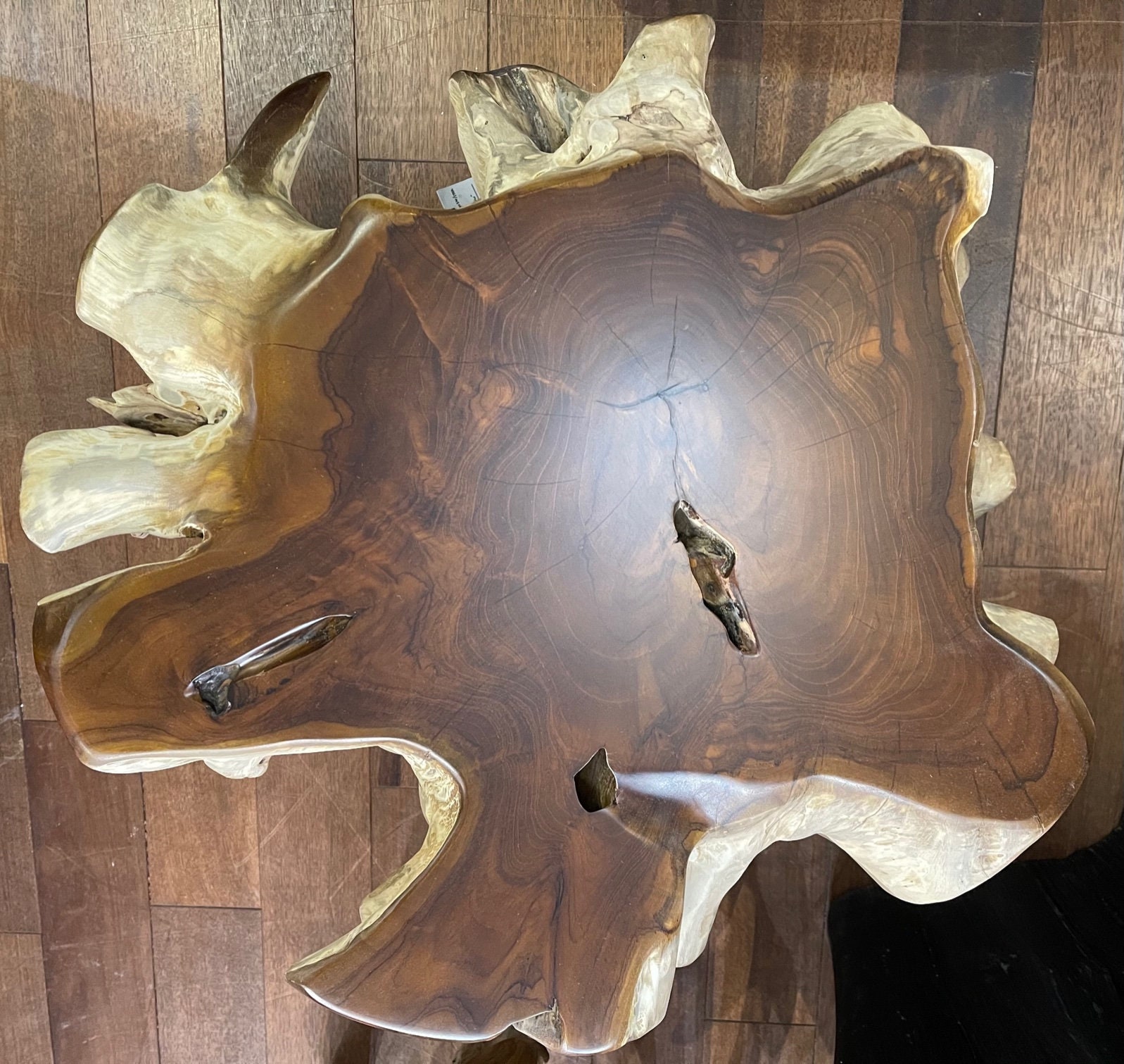 Round Teak Root Coffee Table: Driftwood Accent Furniture - Etsy