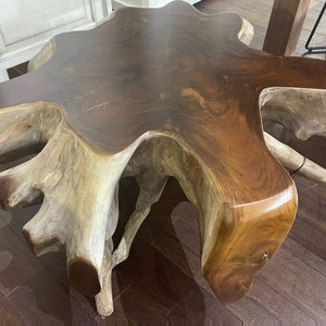 Round Teak Root Coffee Table: Driftwood Accent Furniture - Etsy
