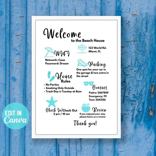 Beach House Rules - Etsy