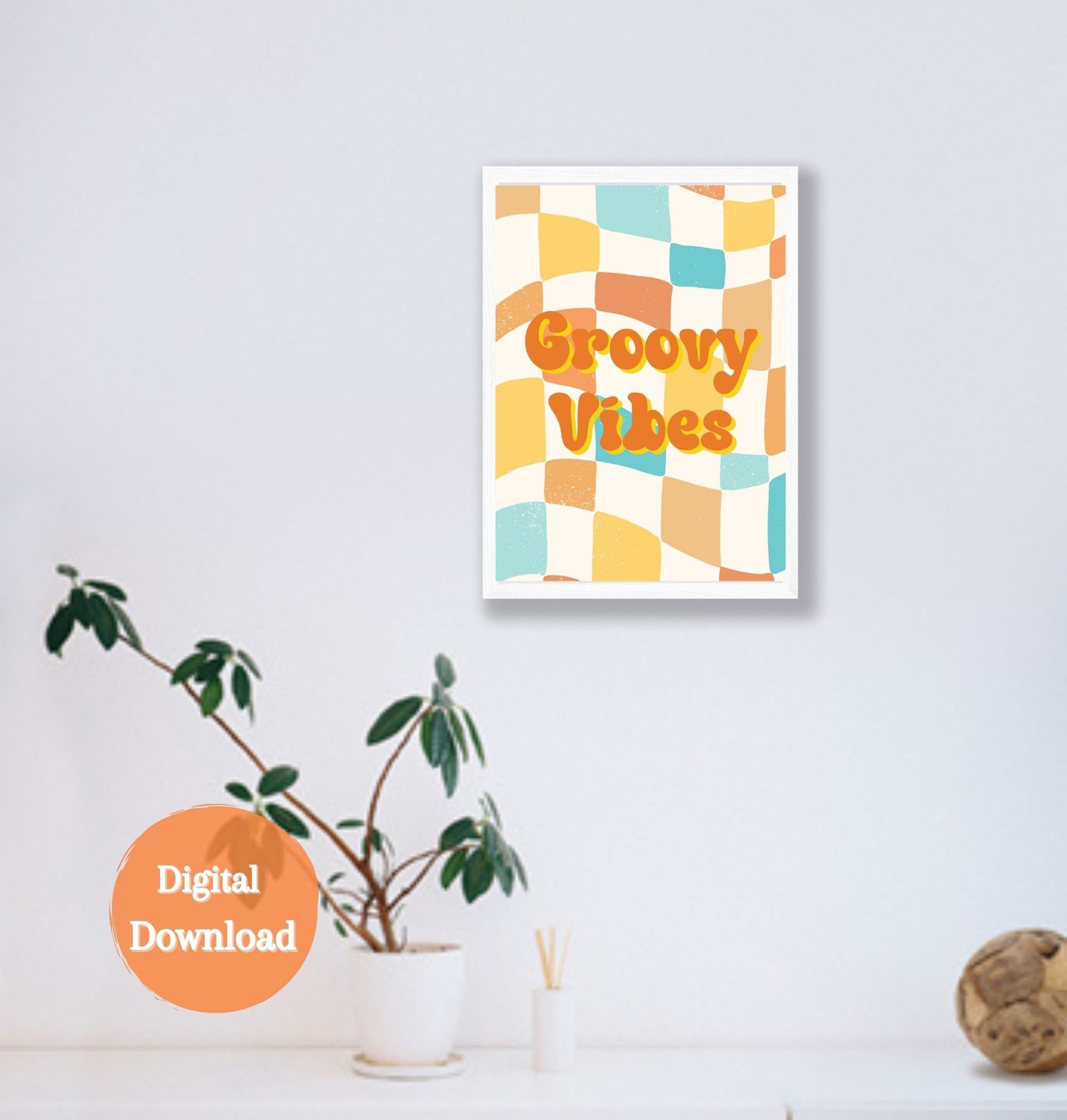 Groovy Vibes Retro Printable Poster, Boho Hippie Poster,70s Printable ...