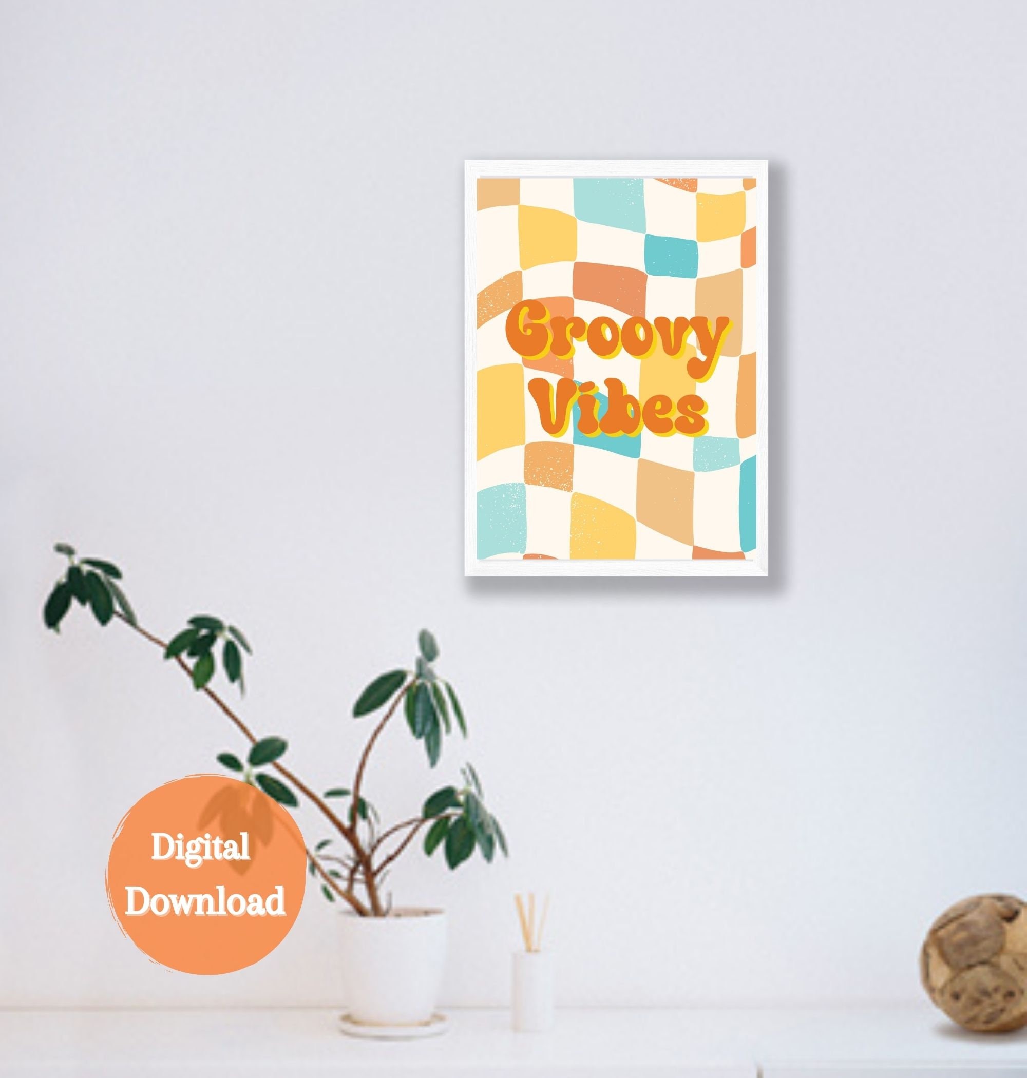 Groovy Vibes Retro Printable Poster, Boho Hippie Poster,70s Printable ...