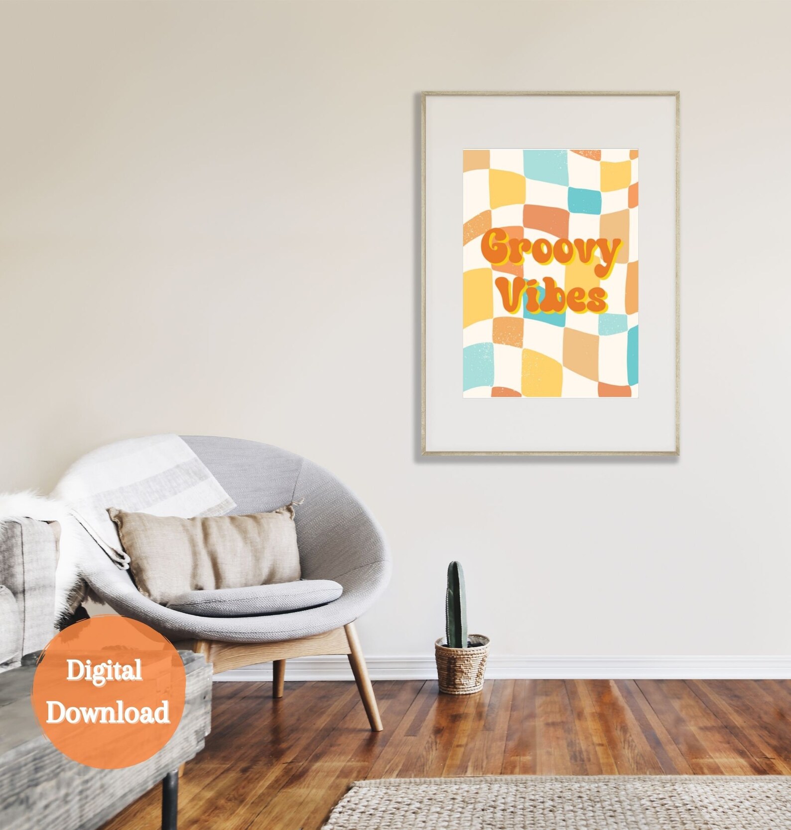 Groovy Vibes Retro Printable Poster, Boho Hippie Poster,70s Printable ...