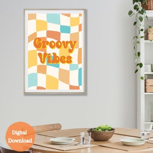 Groovy Vibes Retro Printable Poster, Boho Hippie Poster,70s Printable ...