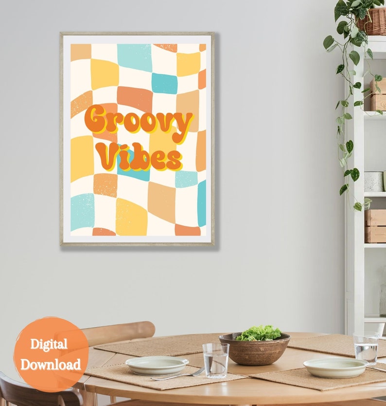 Groovy Vibes Retro Printable Poster, Boho Hippie Poster,70s Printable ...
