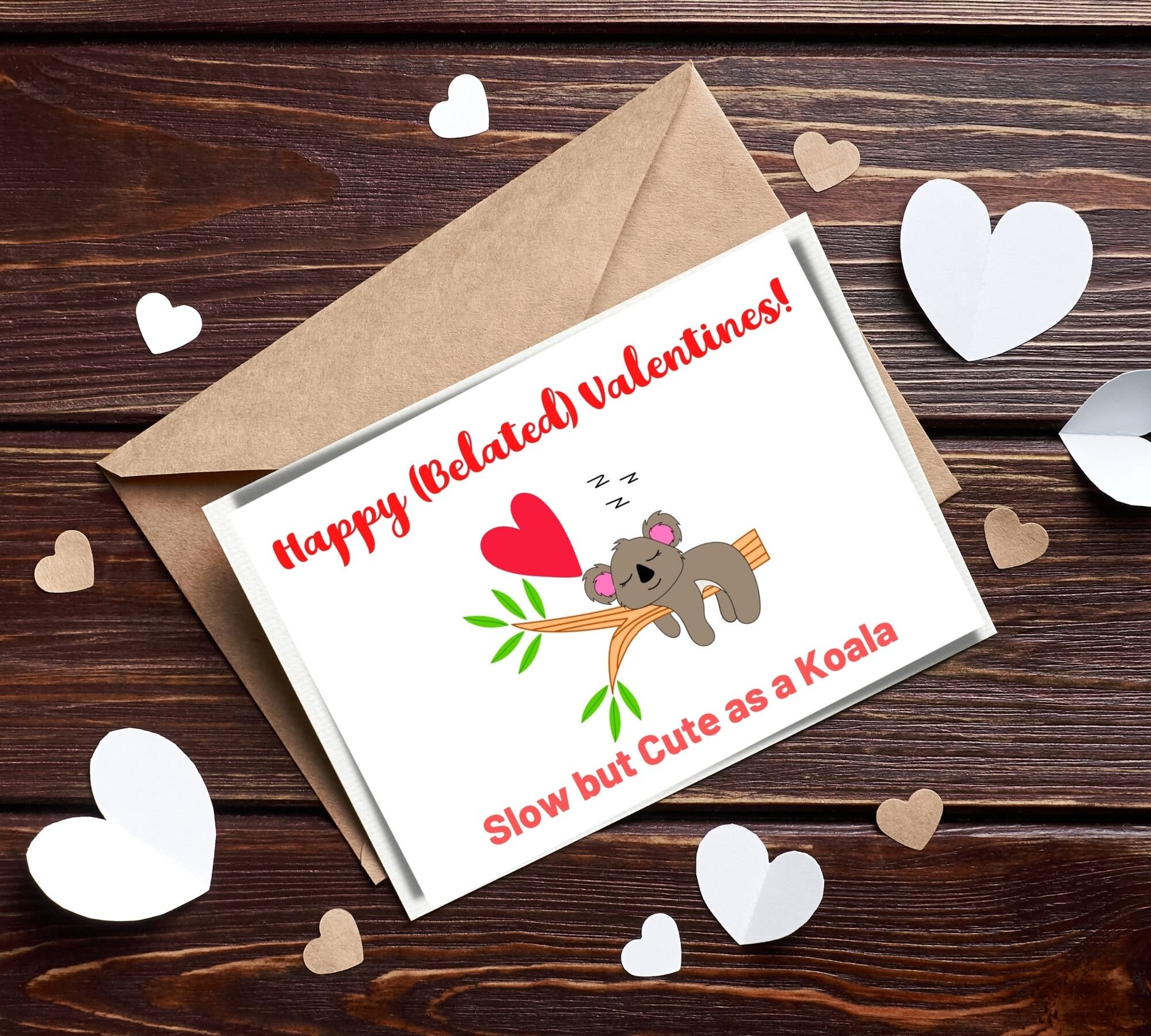 Koala Belated Valentines Card Printable,husband or Wife Printable ...