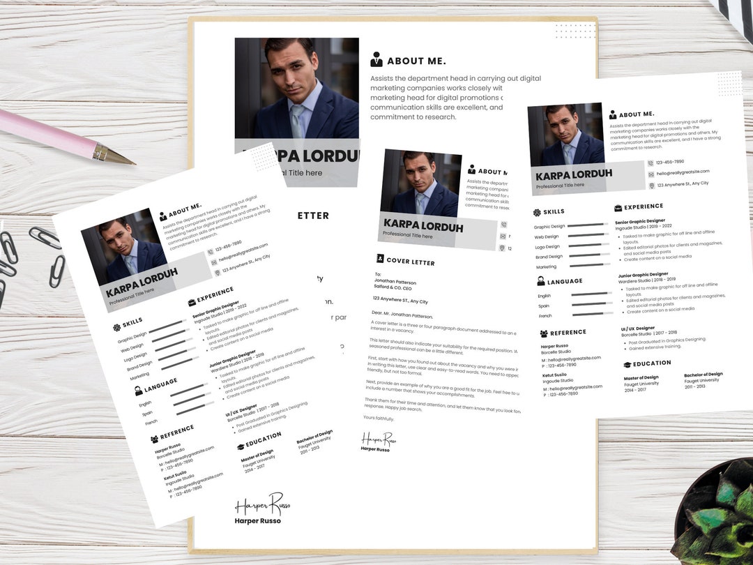 White Clean Professional Resume Template, 2 Pages CV Resume Templates ...