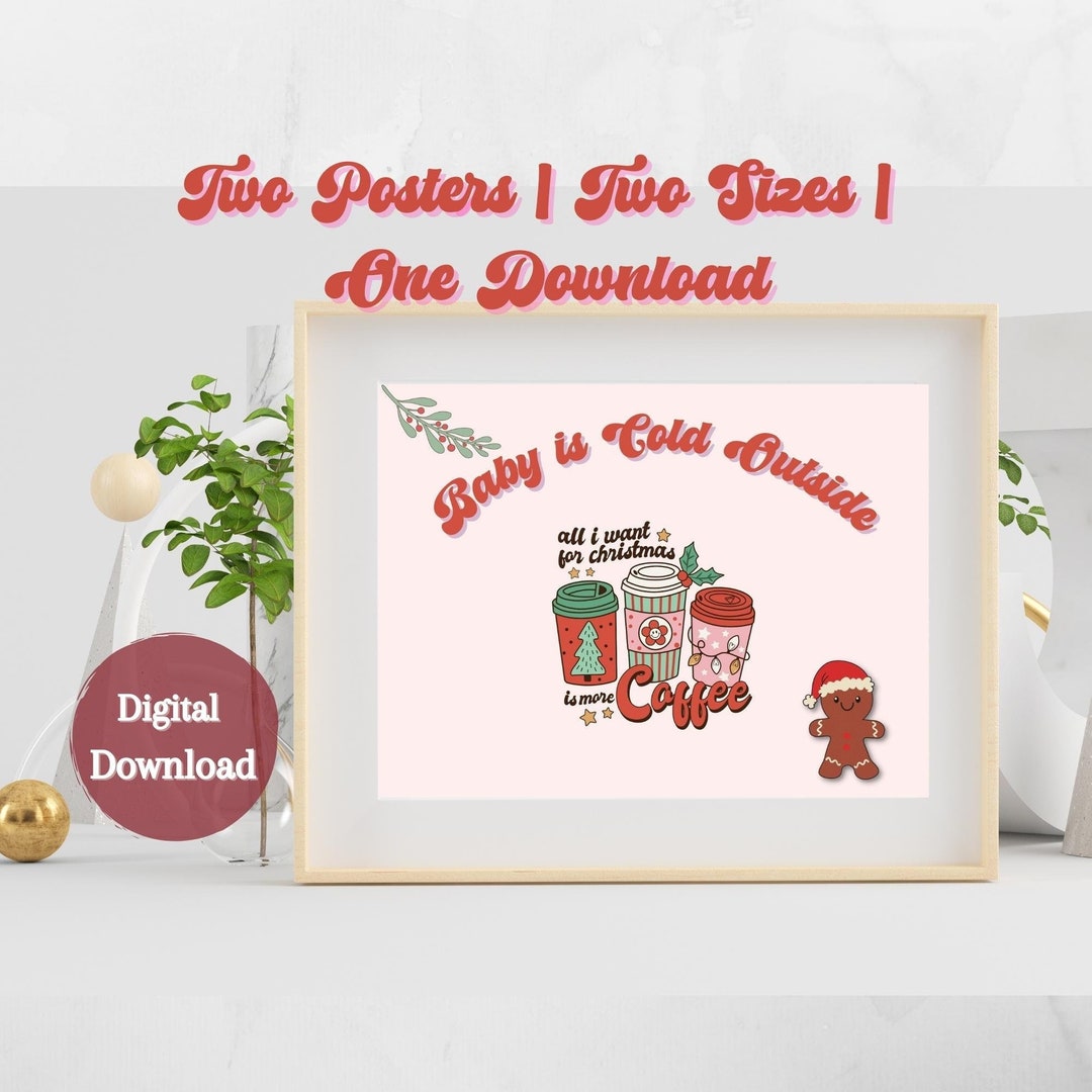 Fun Christmas Posters Set, Printable Download , Wall Decor for Cafe ...