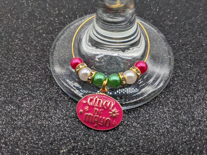 Fiesta | Taco Tuesday | Cinco De Mayo | Mexico Themed Wine Glass Charms ...