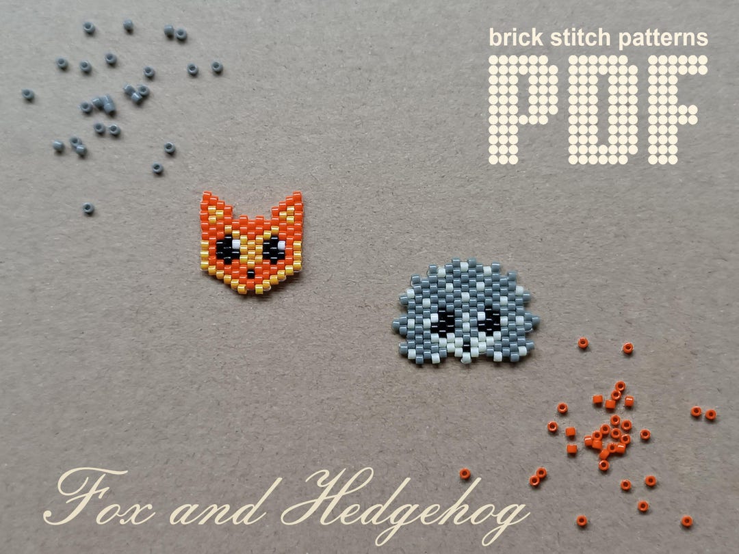 Seed Bead Fox and Hedgehog Brick Stitch Beading Pattern Set PDF Beaded ...