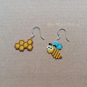 Bee Beading Brick Stitch Pattern PDF Tutorial Beading Seed Bead Patterns Beaded Bee Beaded ...