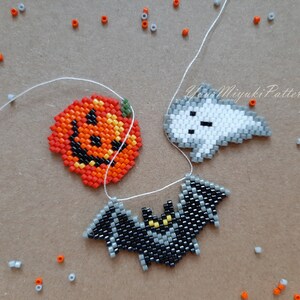 Halloween Beading Patterns, Halloween Garland, Pumpkin, Spooky Ghost ...