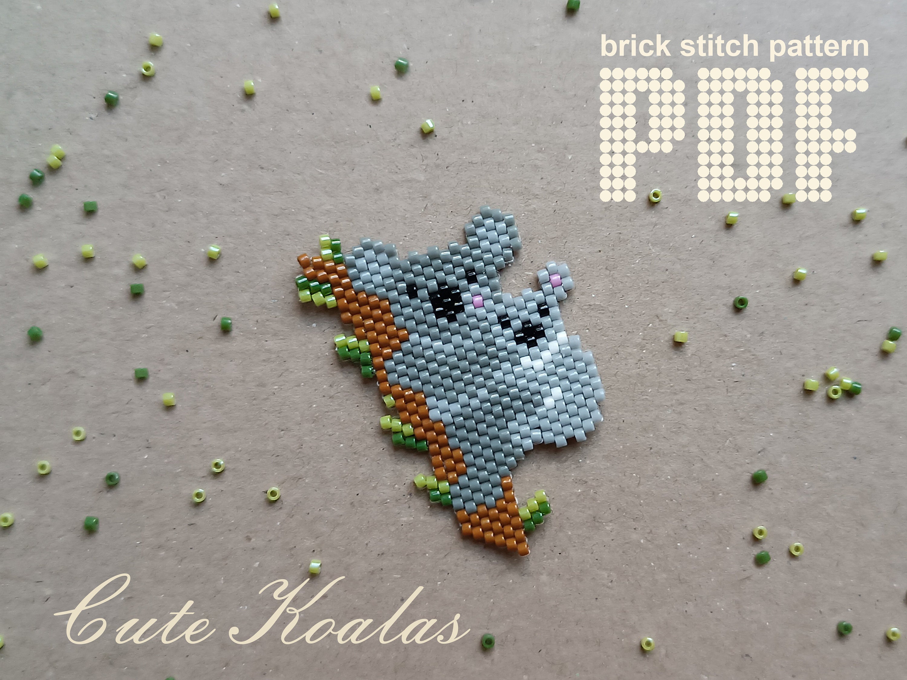Koala Brick Stitch Beading Pattern PDF Miyuki Pattern Seed Bead Pattern ...