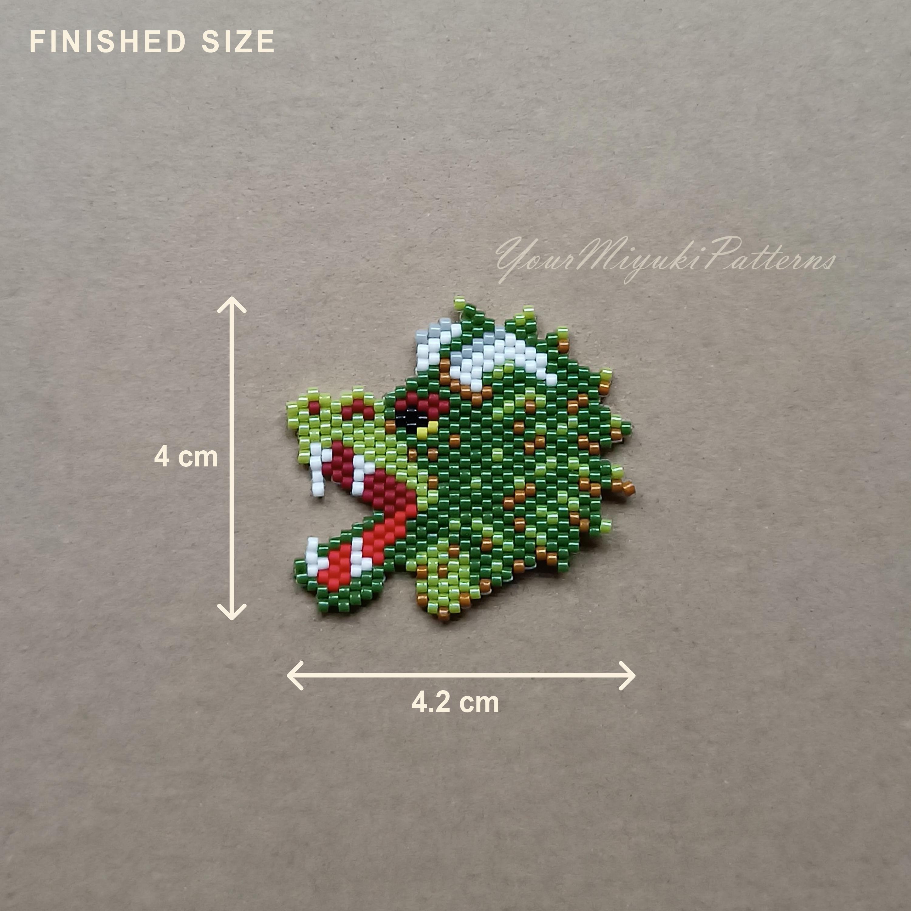 Seed Bead Patterns Green Dragon Black Dragon Brick Stitch (PDF) Beading ...