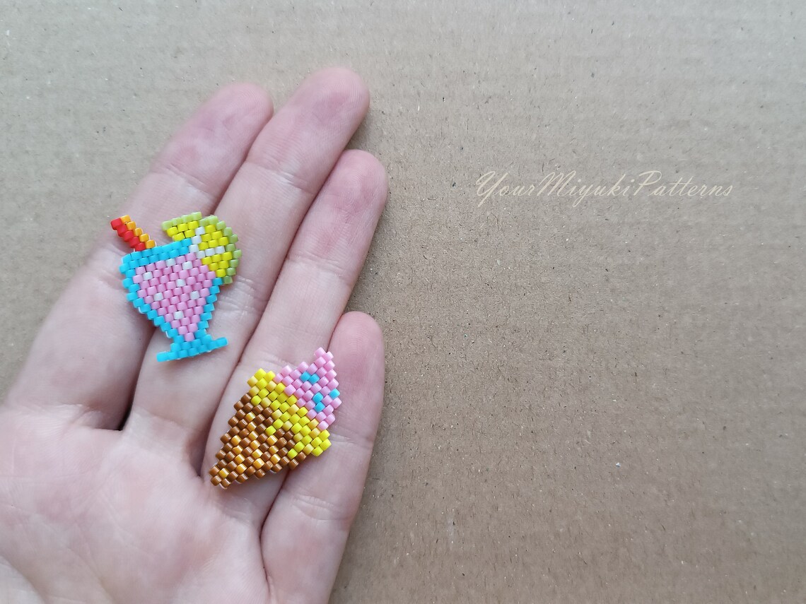 Beading Patterns PDF, Brick Stitch, Icecream, Cocktail, Seed Bead ...