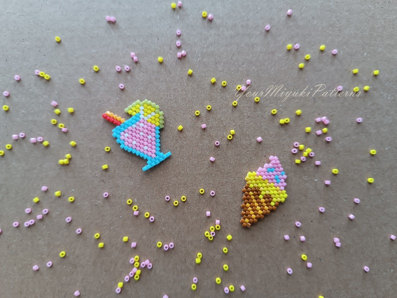Beading Patterns PDF, Brick Stitch, Icecream, Cocktail, Seed Bead ...