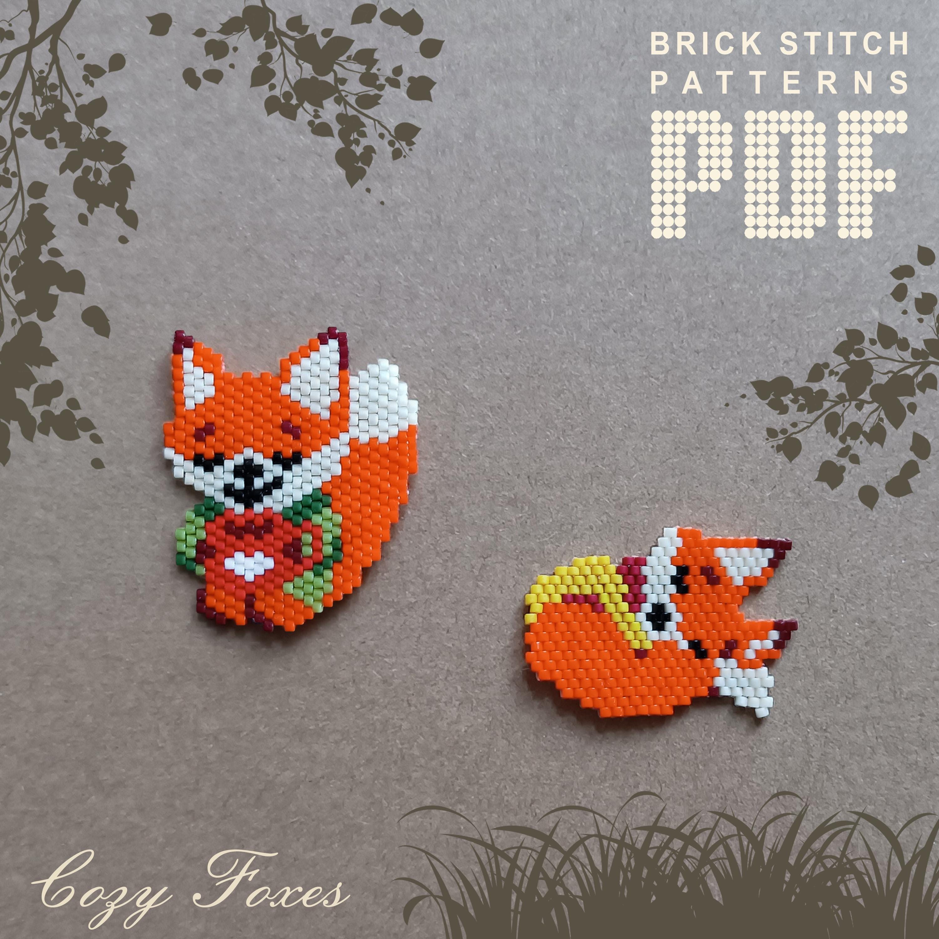 Seed Bead Patterns Beaded Fox Brick Stitch Beading Pattern PDF - Etsy