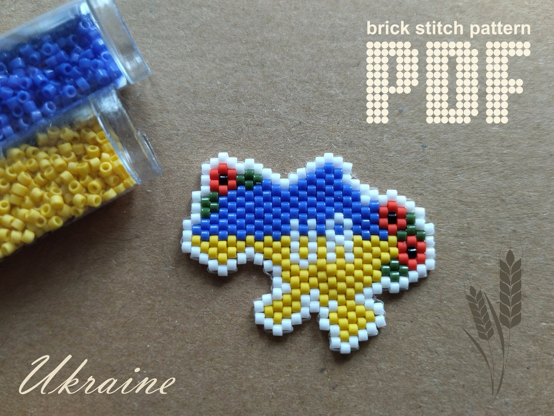 Ukraine Beading Pattern PDF Seed Bead Pattern Brick Stitch Pattern ...