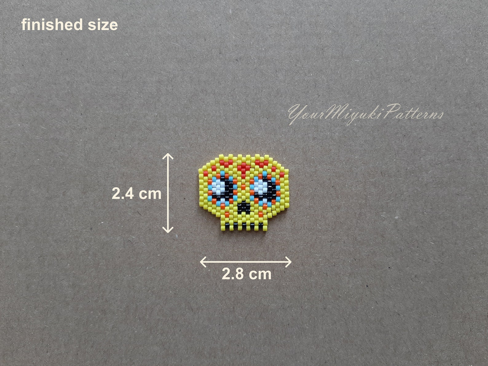 Halloween Bead Patterns, Skull, Brick Stitch Pattern, Miyuki Delica, 5 ...