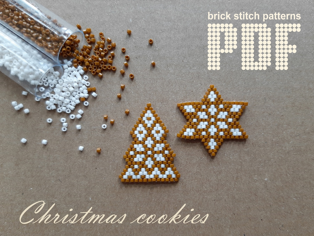 Christmas Beading Patterns PDF, Christmas Cookies Seed Bead, Brick ...
