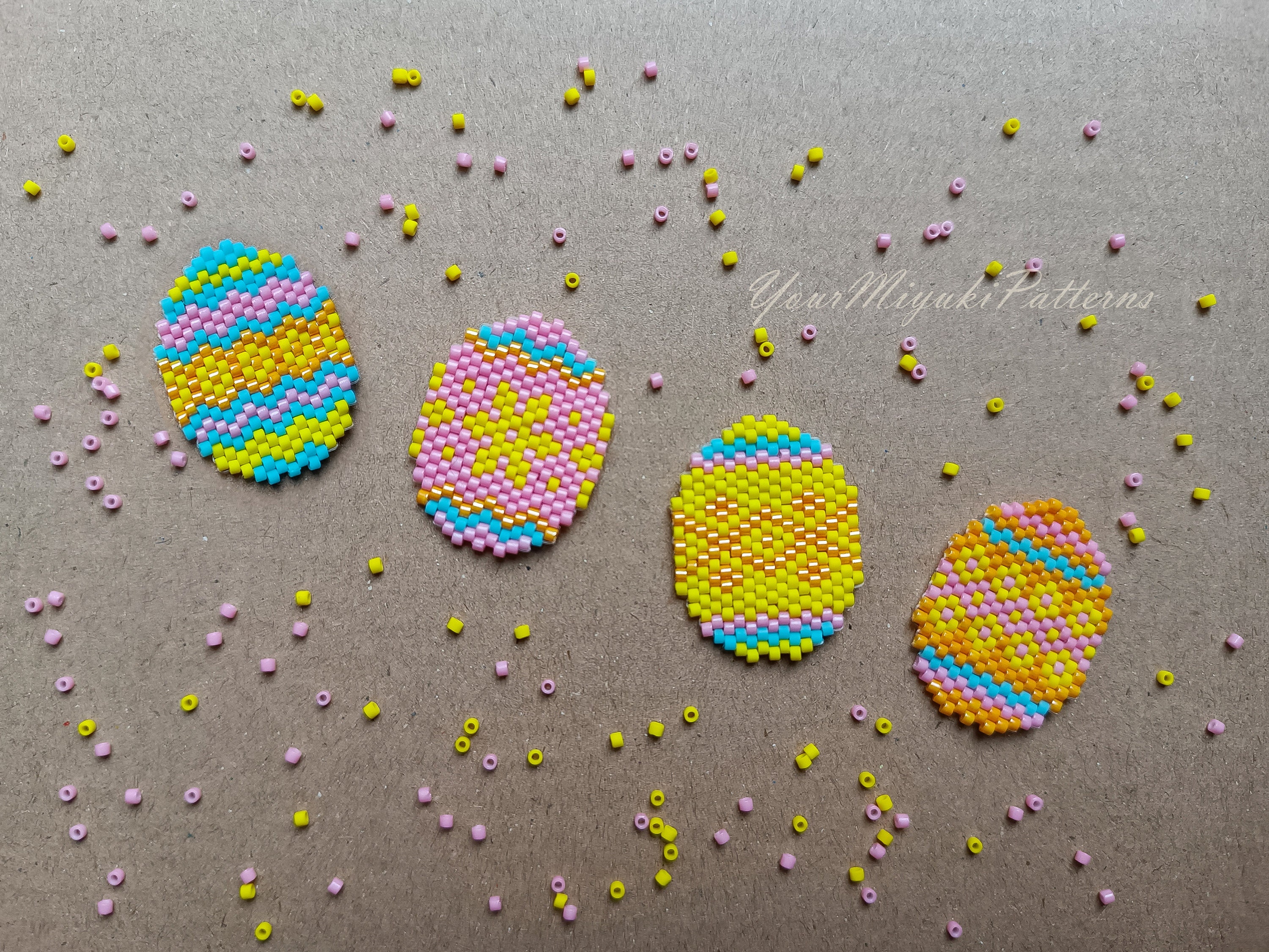 Beading Patterns Easter Eggs Ornament Brick Stitch Pattern - Etsy