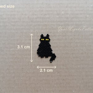 Beaded Black Cat PDF Beading Pattern Brick Stitch Halloween Tutorial ...