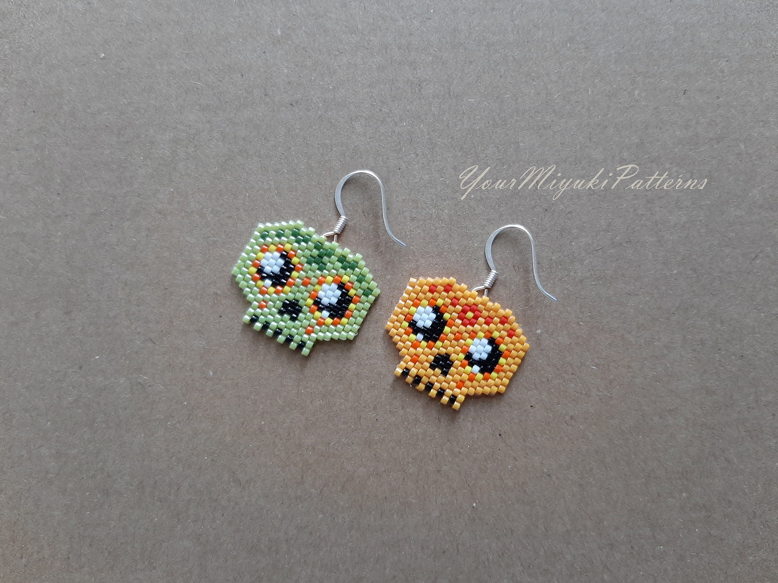 Halloween Bead Patterns, Skull, Brick Stitch Pattern, Miyuki Delica, 5 ...