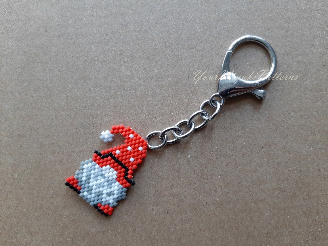 Christmas Gnome Bead Pattern, Brick Stitch Beading, Miyuki Delica ...