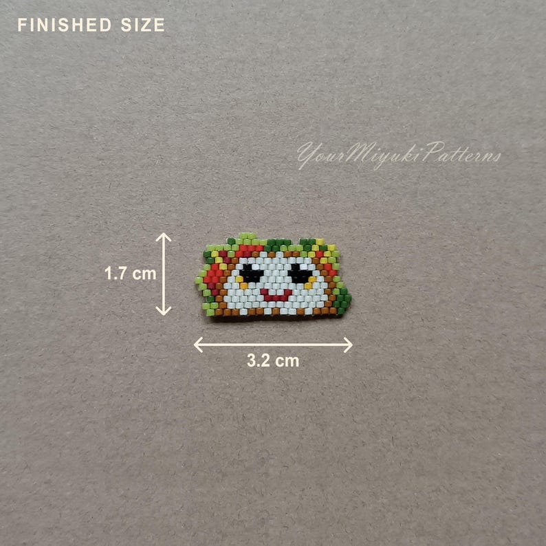 Beaded Burger, Taco Brick Stitch Pattern Set PDF Kawaii Bead Patterns ...