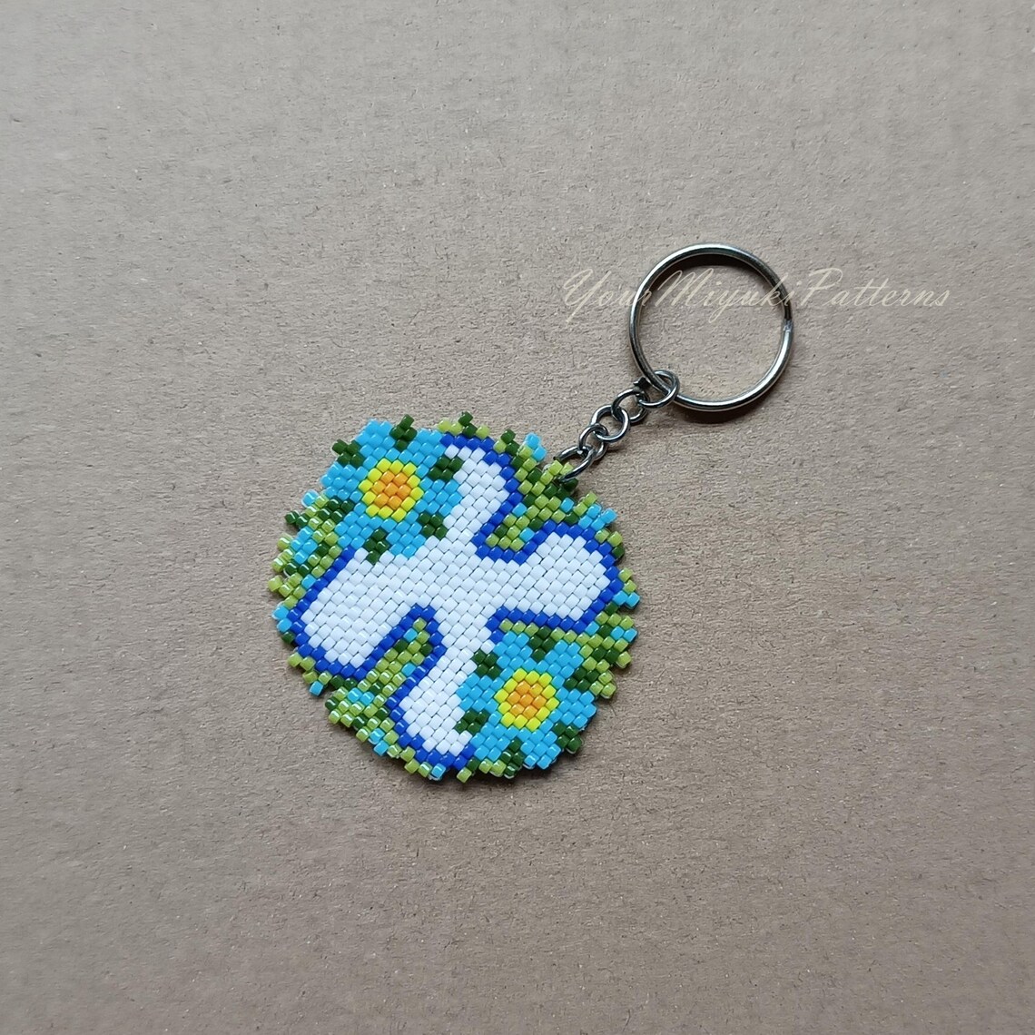 Seed Bead Pattern Floral Letter K for Brick Stitch Beading With Miyuki ...