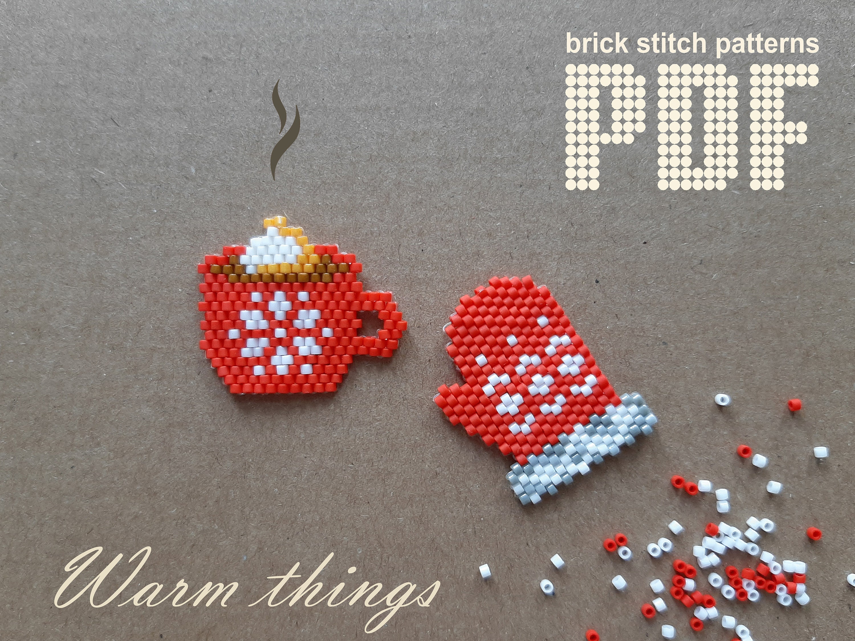 Christmas Bead Pattern, Seed Bead Pattern, Brick Stitch Pattern, Miyuki ...