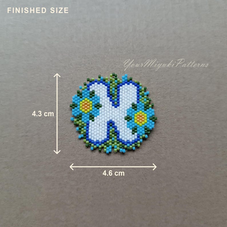 Seed Bead Pattern Letter N for Brick Stitch Beading in PDF, Miyuki ...