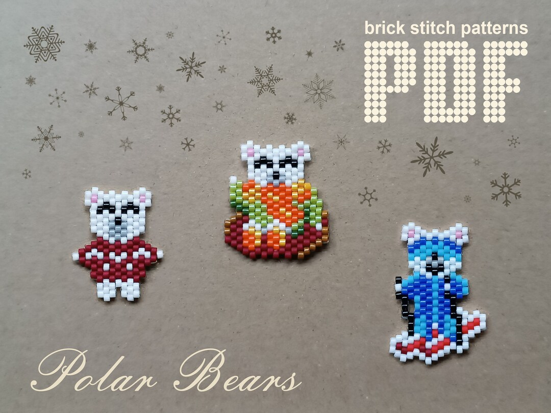 Beaded Bear Brick Stitch Pattern PDF Beading Tutorial Seed Bead ...