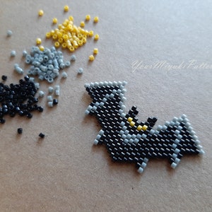 Halloween Bead Pattern, Bat Pattern for Beading, Beaded Bat, Brick ...