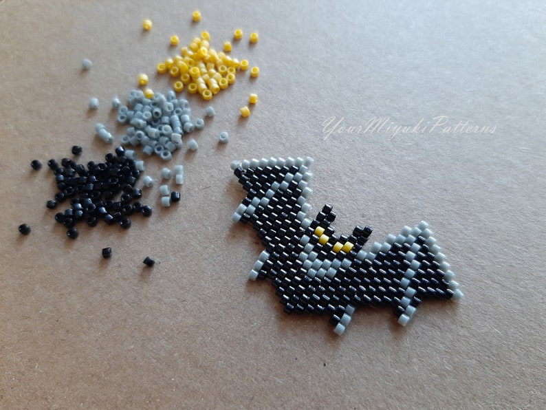 Halloween Bead Pattern Bat Pattern for Beading Brick Stitch - Etsy