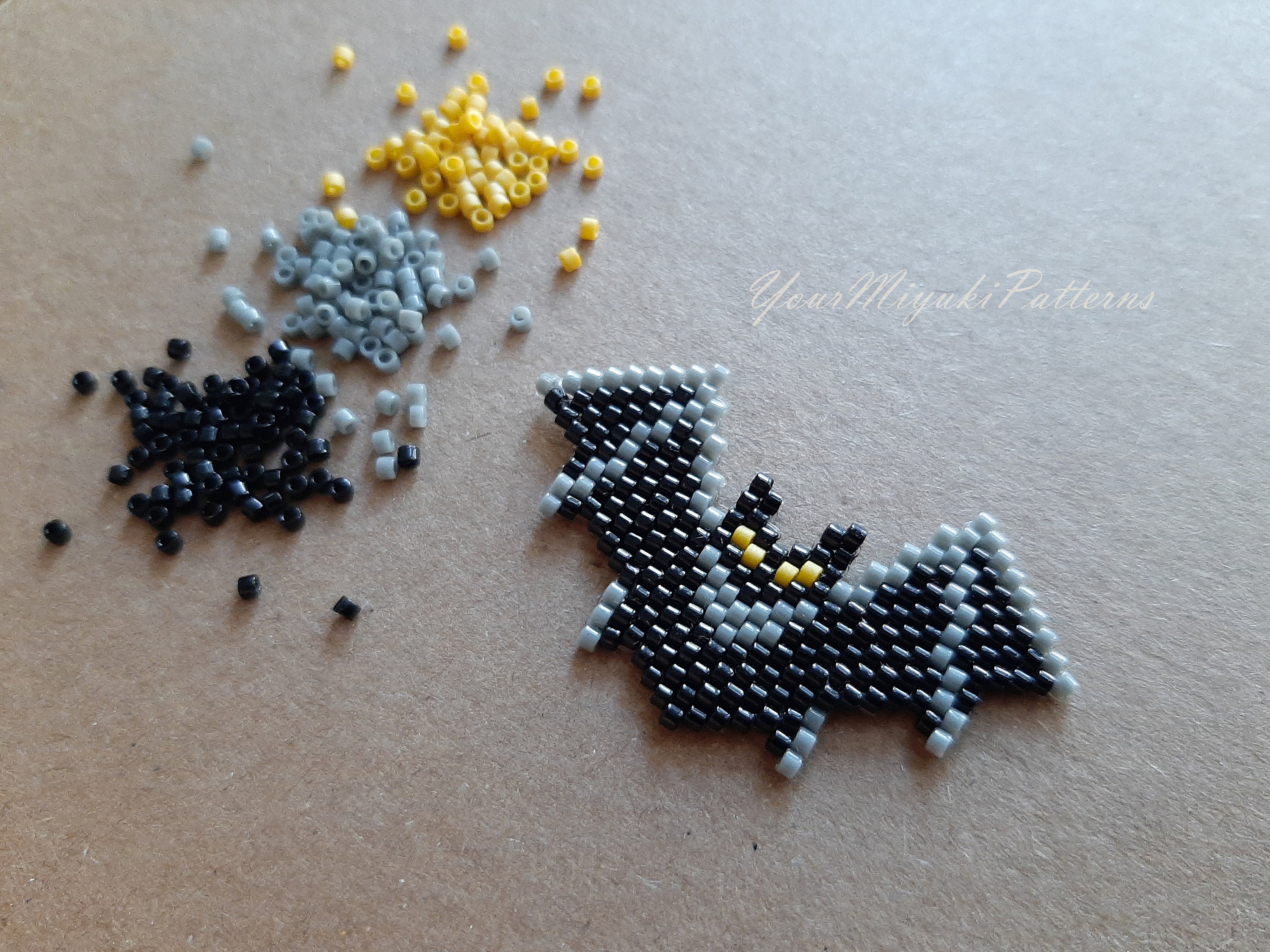 Halloween Bead Pattern Bat Pattern for Beading Brick Stitch - Etsy