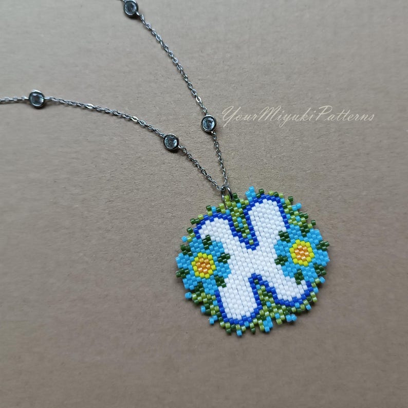 Seed Bead Pattern Letter N for Brick Stitch Beading in PDF, Miyuki ...