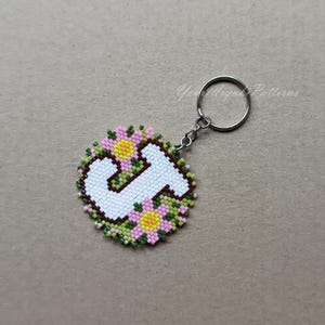 Brick Stitch Pattern Floral Letter J Seed Bead Pattern Miyuki Pattern ...