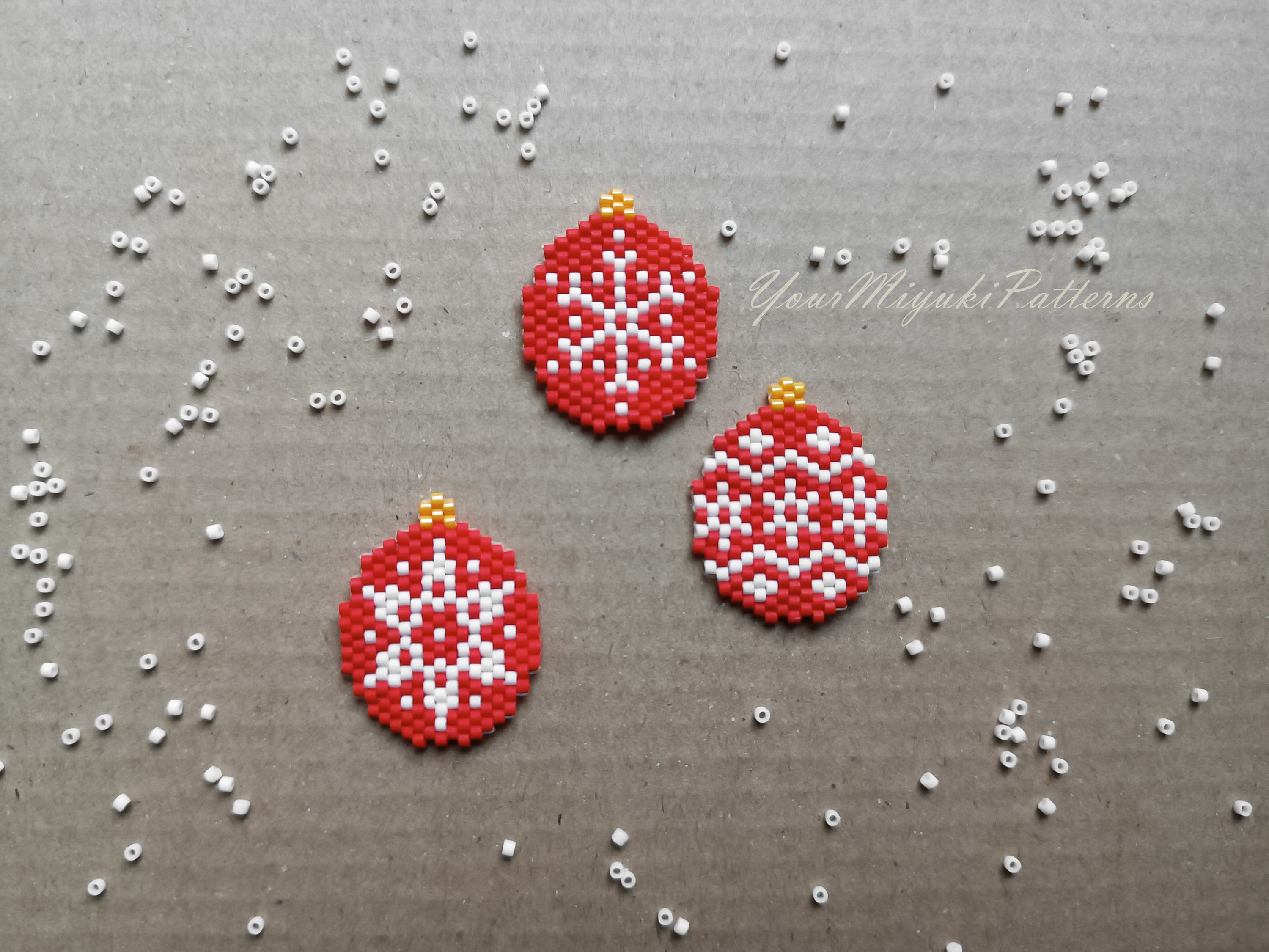 Christmas Balls Bead Pattern Set, Christmas Embroidery, Beading Brick ...