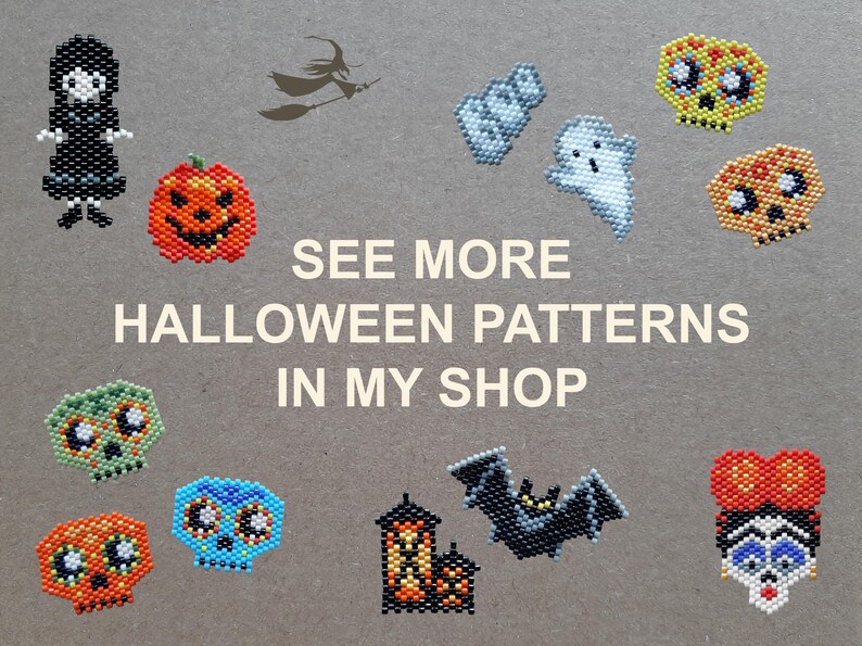 Halloween Brick Stitch Bead Pattern PDF Beading Tutorial Halloween ...